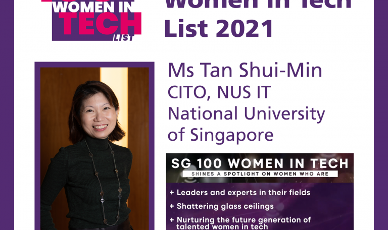 Ms Tan Shui-Min, CITO of NUS, has been honoured on the Singapore 100 ...