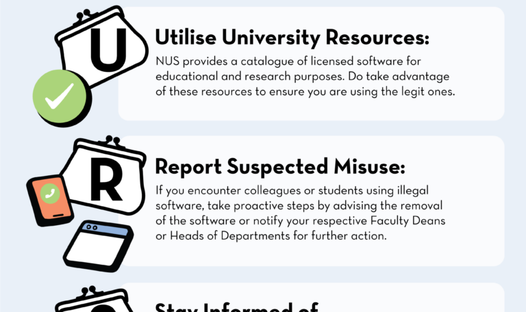 Pur-PURSEly use legal software only ok! - NUS Information Technology ...